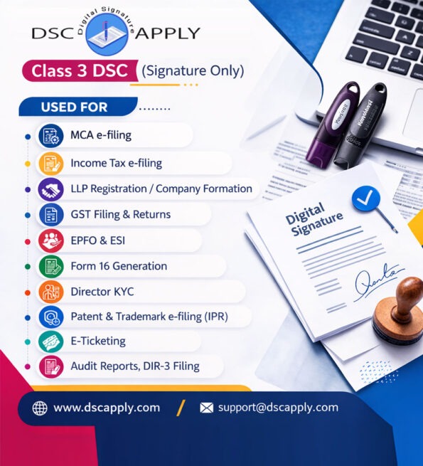 Vsign Class 3 Combo DSC – 2 Years with Token | DSCApply