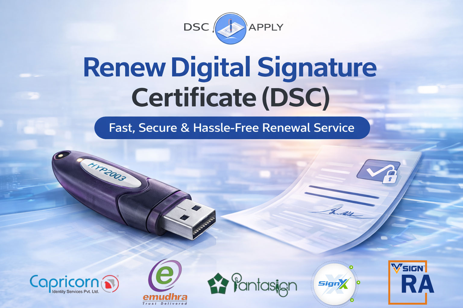 Renew Digital Signature Certificate (Renew DSC) Online