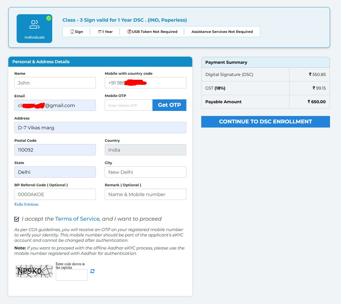 Apply Digital Signature Certificate (DSC) Online in India